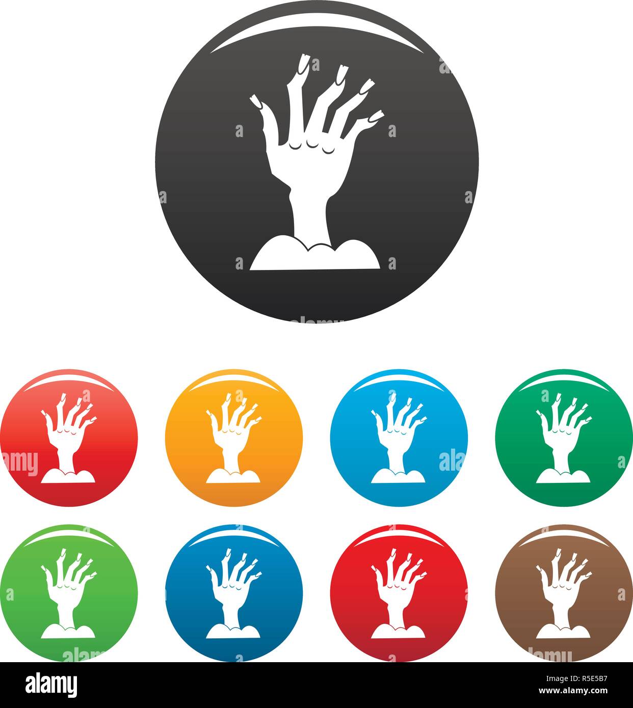 Zombie hand icon. Simple illustration of zombie hand vector icon for ...