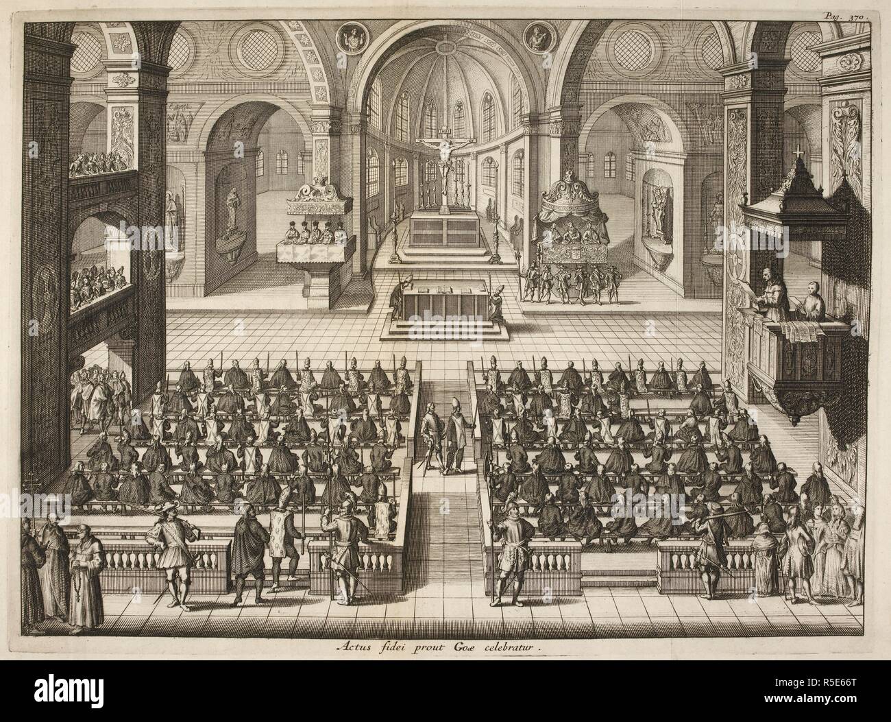 Illustration of church interior. a Christian historic building. People ...