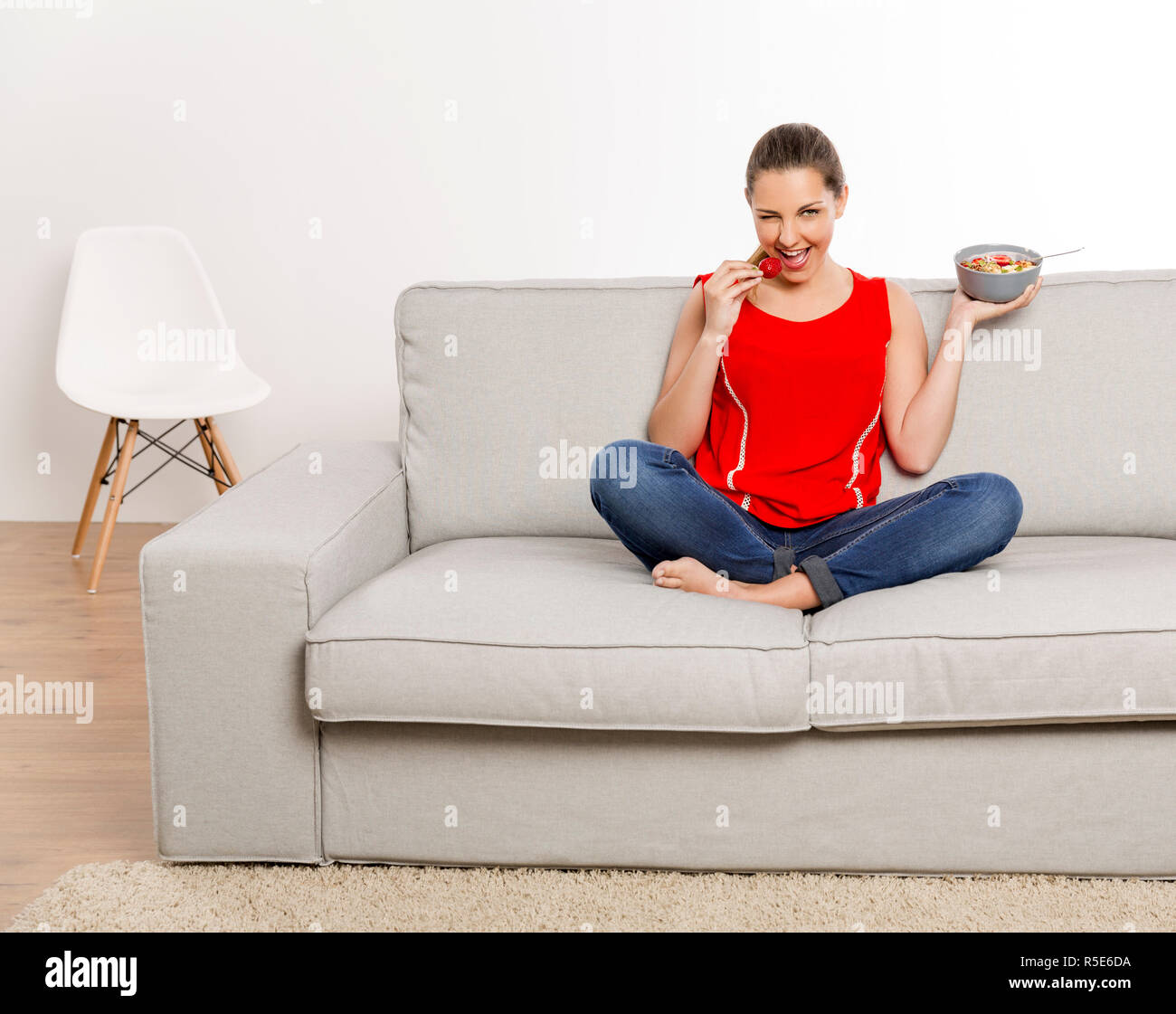 Enjoy healthy food Stock Photo - Alamy