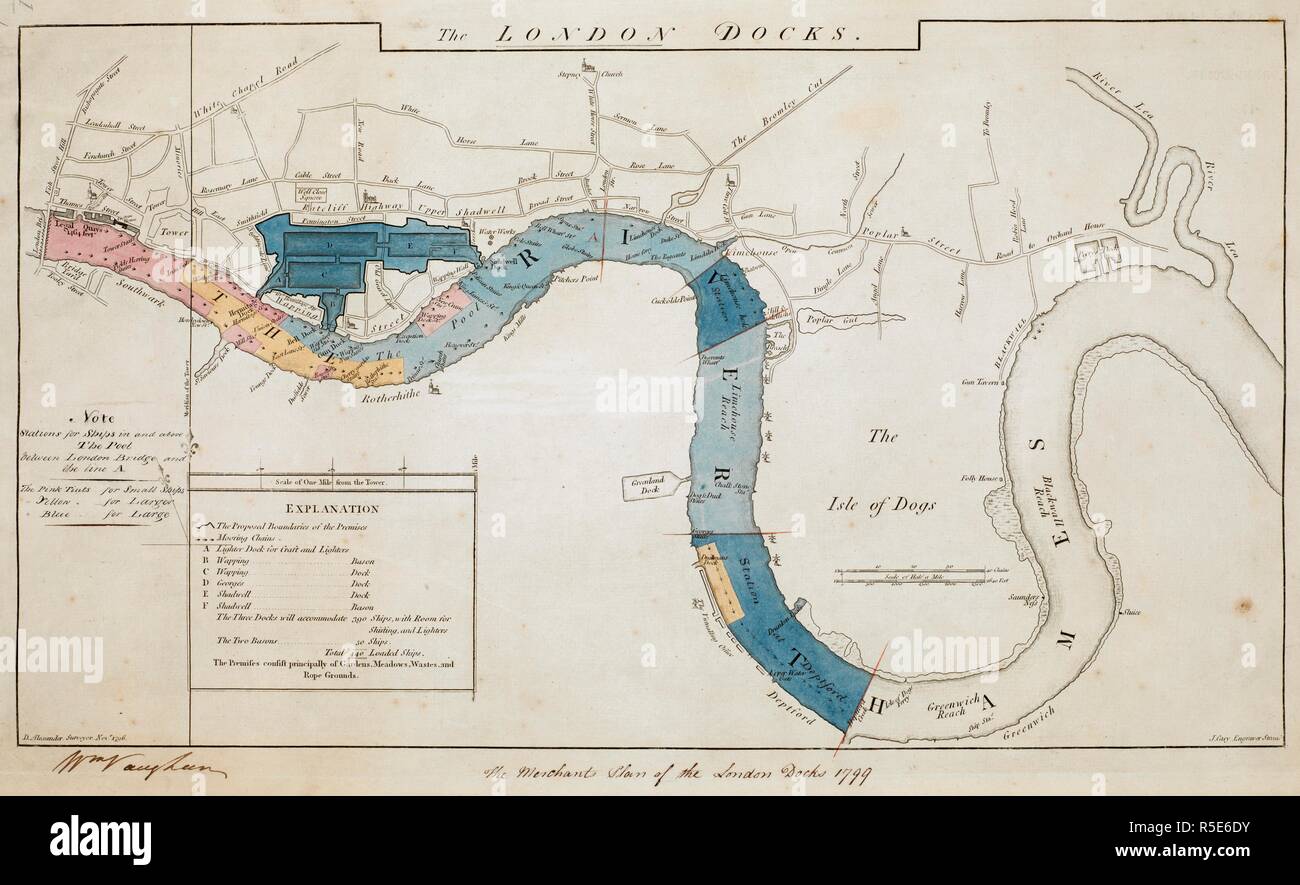 Merchants plan of the london docks hi-res stock photography and images ...