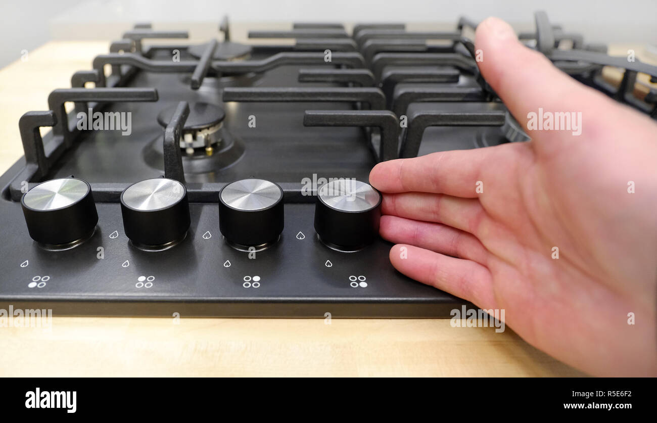 Knob control the position of modes for cooking in the oven. Close-up ...