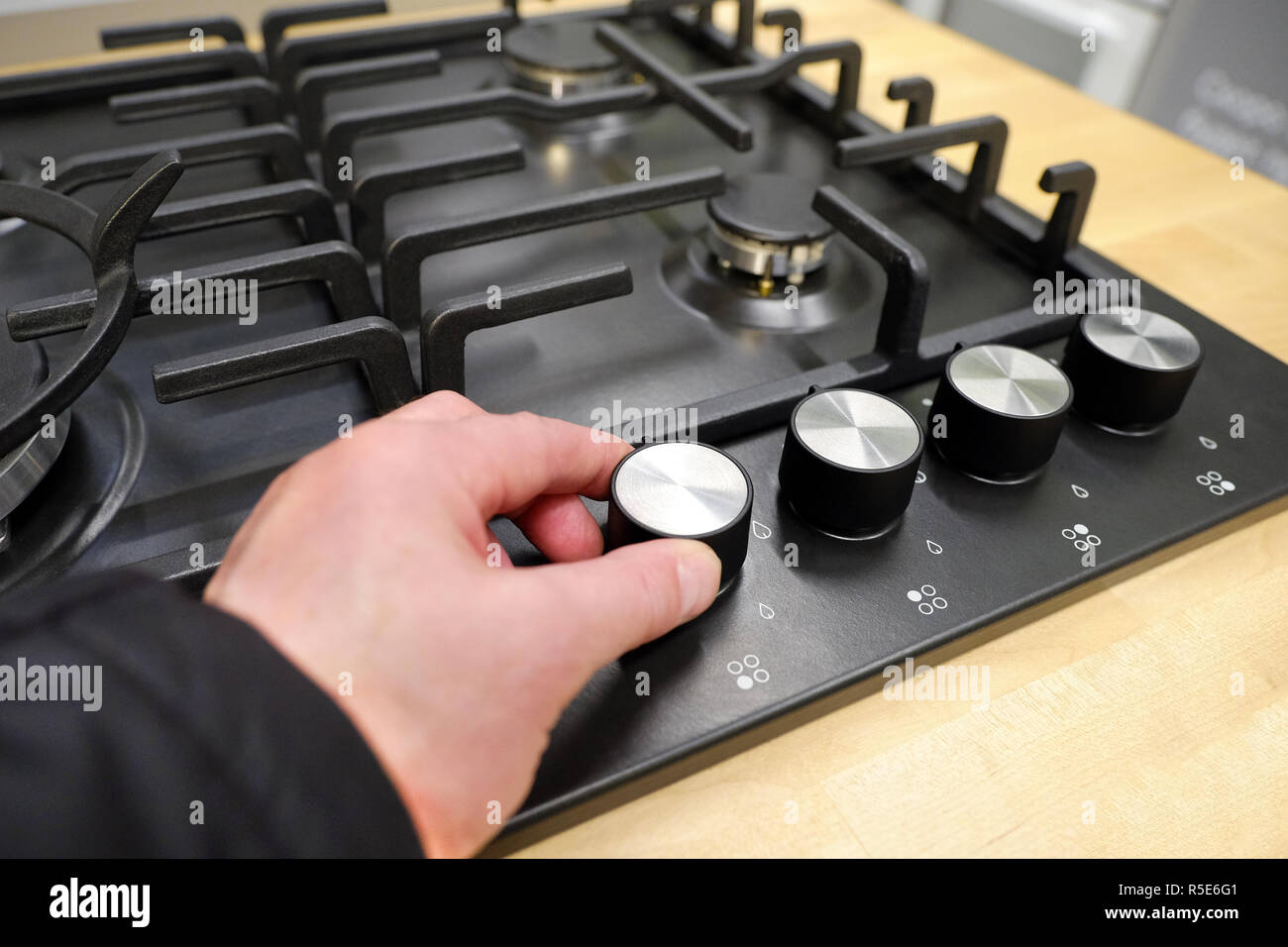 Knob control the position of modes for cooking in the oven. Close-up ...