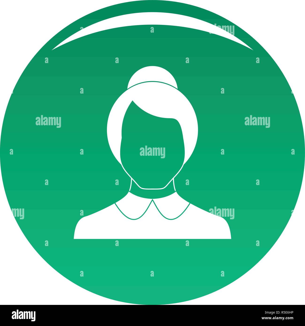Female user icon. Simple illustration of female user vector icon for ...