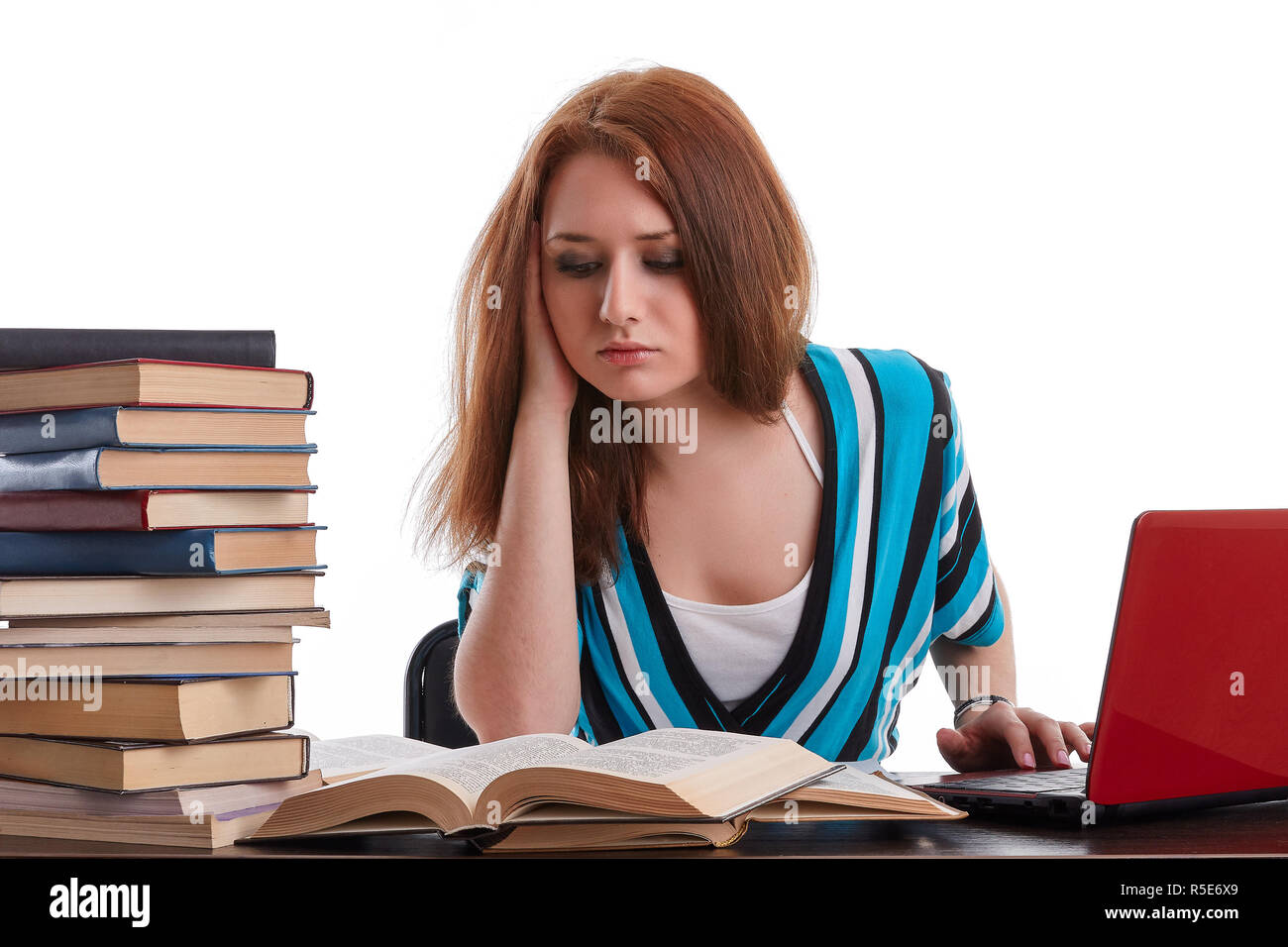 Stressed young woman Stock Photo - Alamy