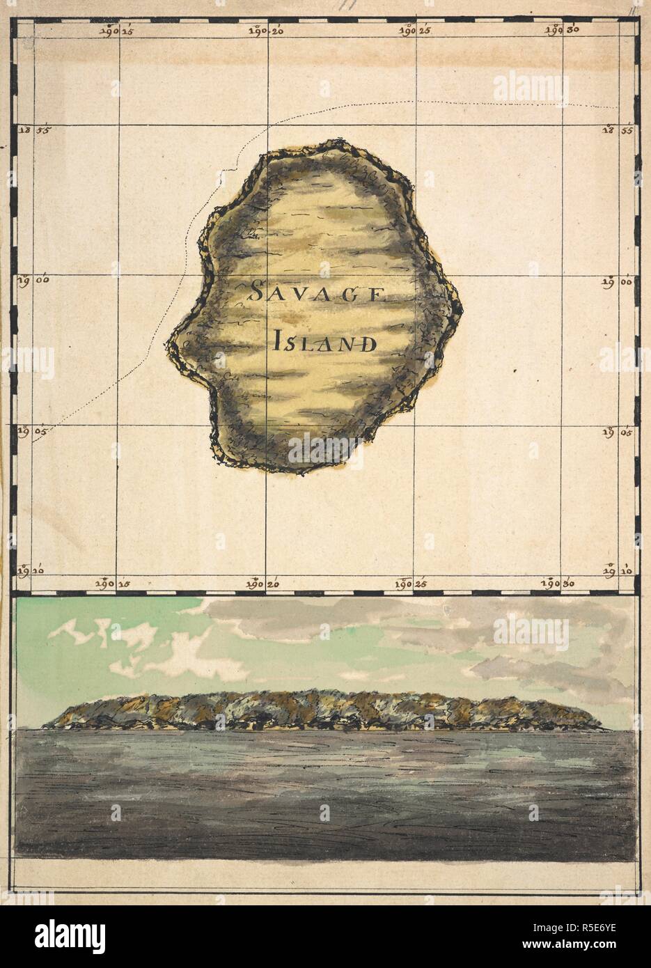 Chart and picture of Savage island. Niue was first seen by Captain ...