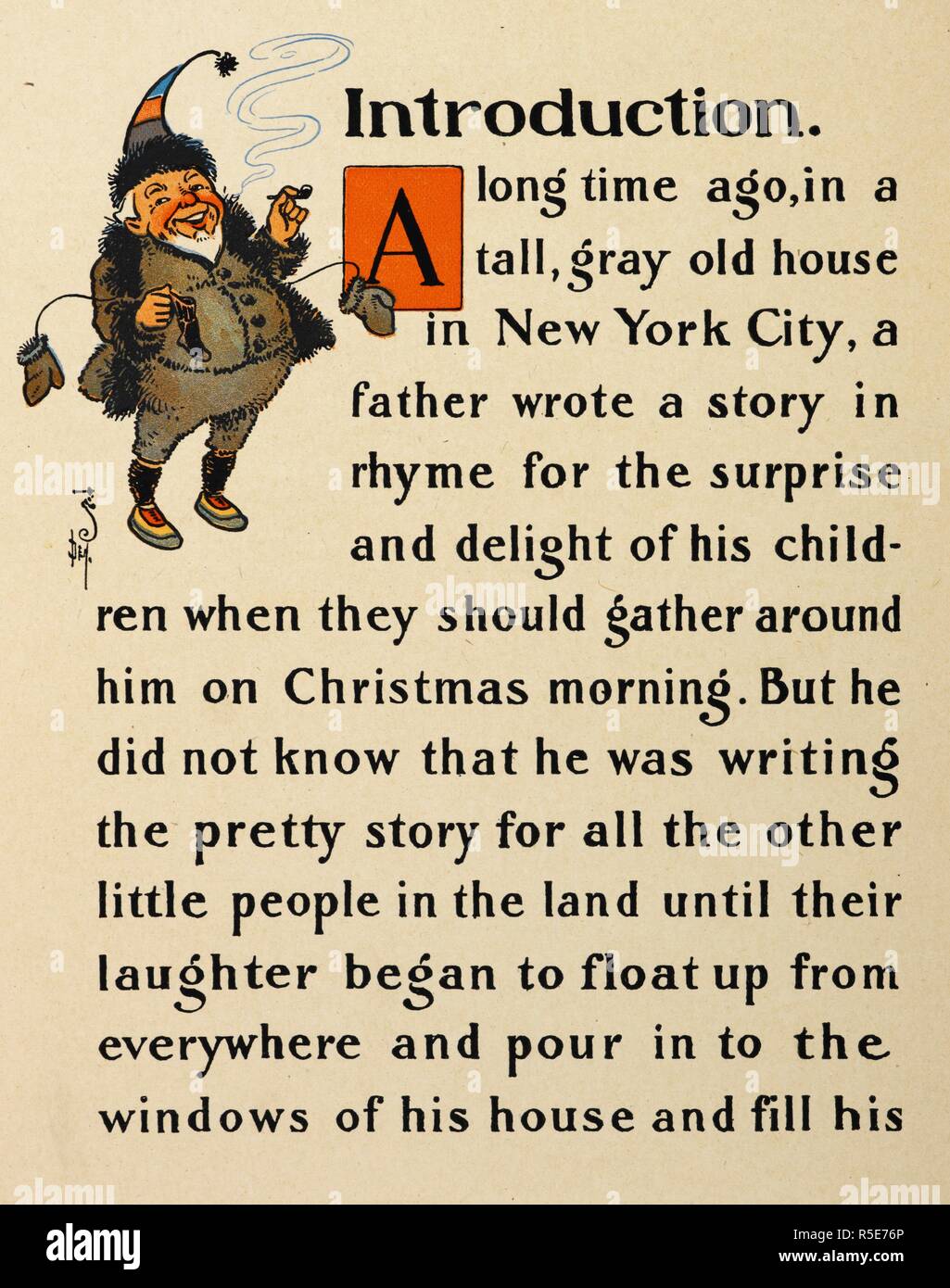 A figure of a jolly old man smoking a pipe. Introductory page. [A visit ...