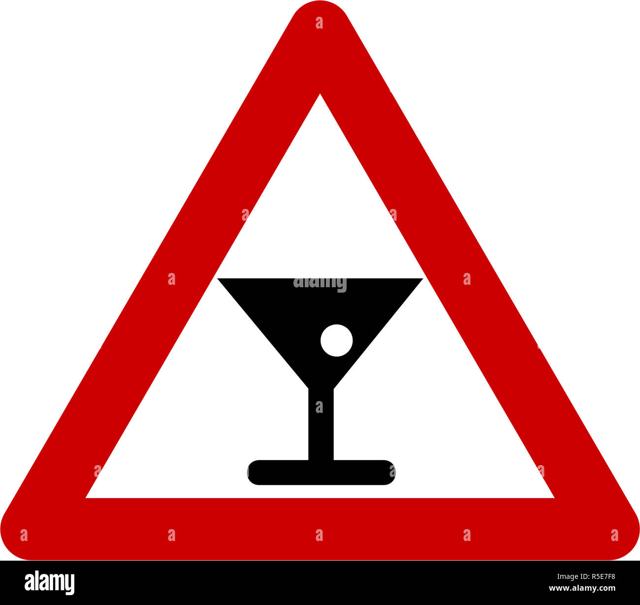 Warning sign with alcohol symbol Stock Photo - Alamy