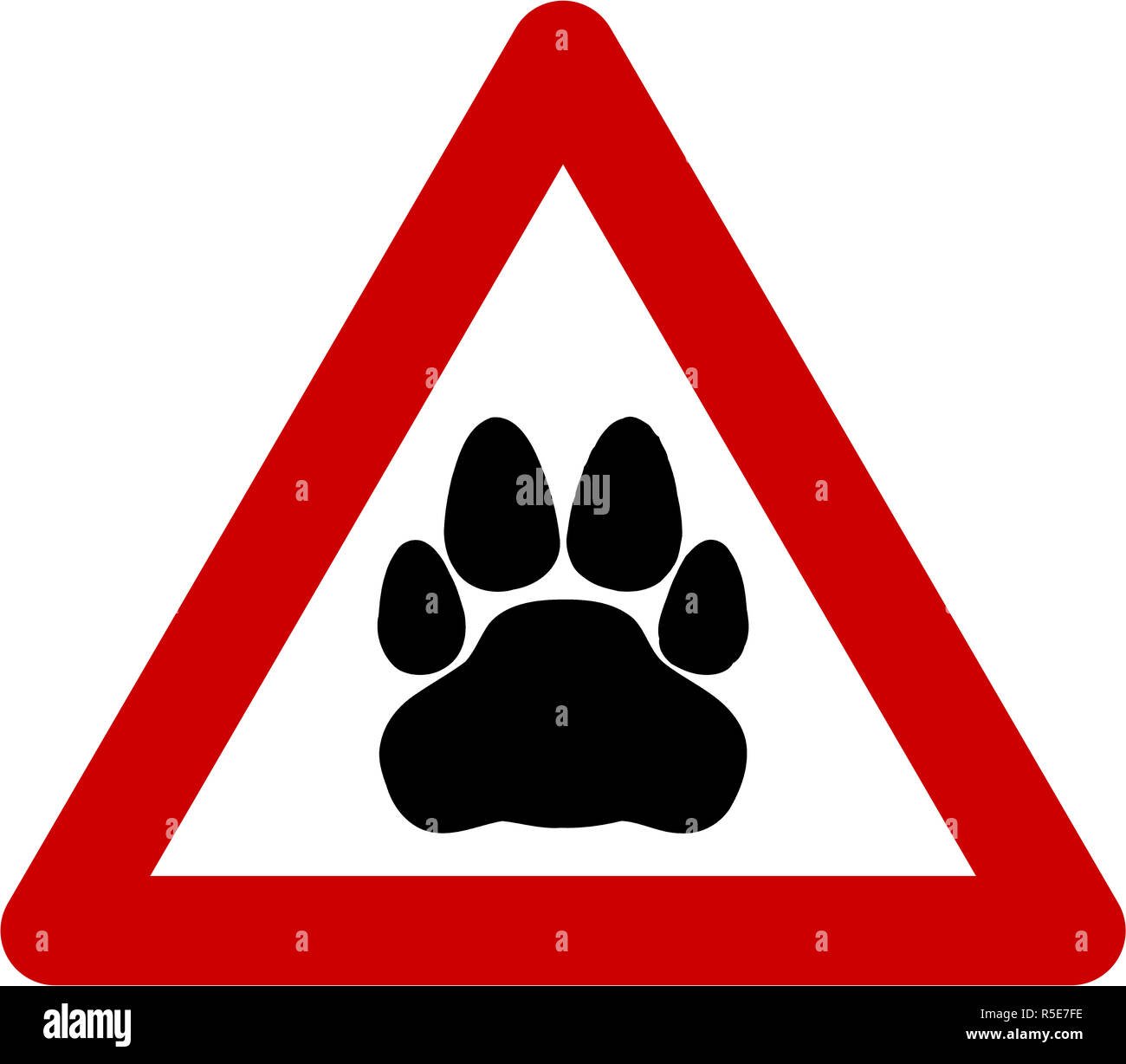 Warning sign with cat symbol Stock Photo - Alamy