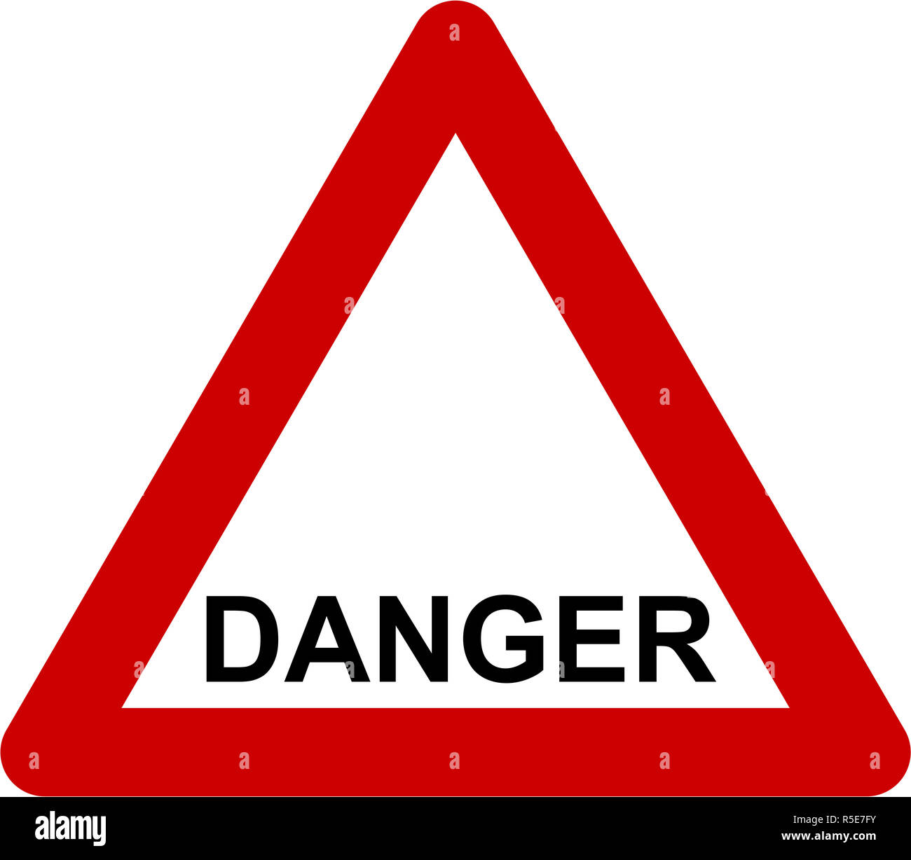 Warning sign with danger symbol Stock Photo - Alamy