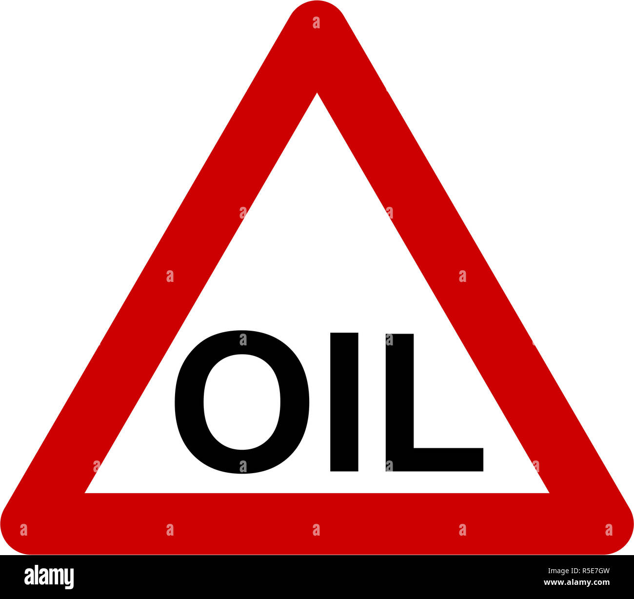 Warning sign with oil symbol Stock Photo - Alamy