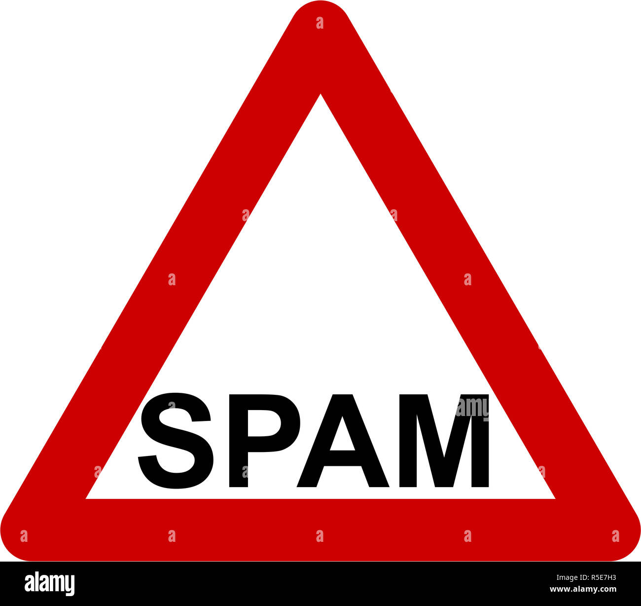 Warning sign with spam symbol Stock Photo - Alamy