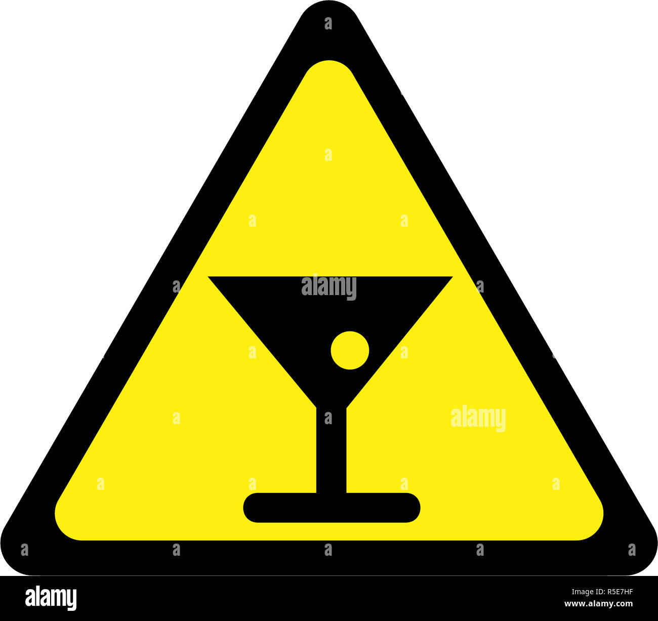 Warning sign with alcohol symbol Stock Photo - Alamy