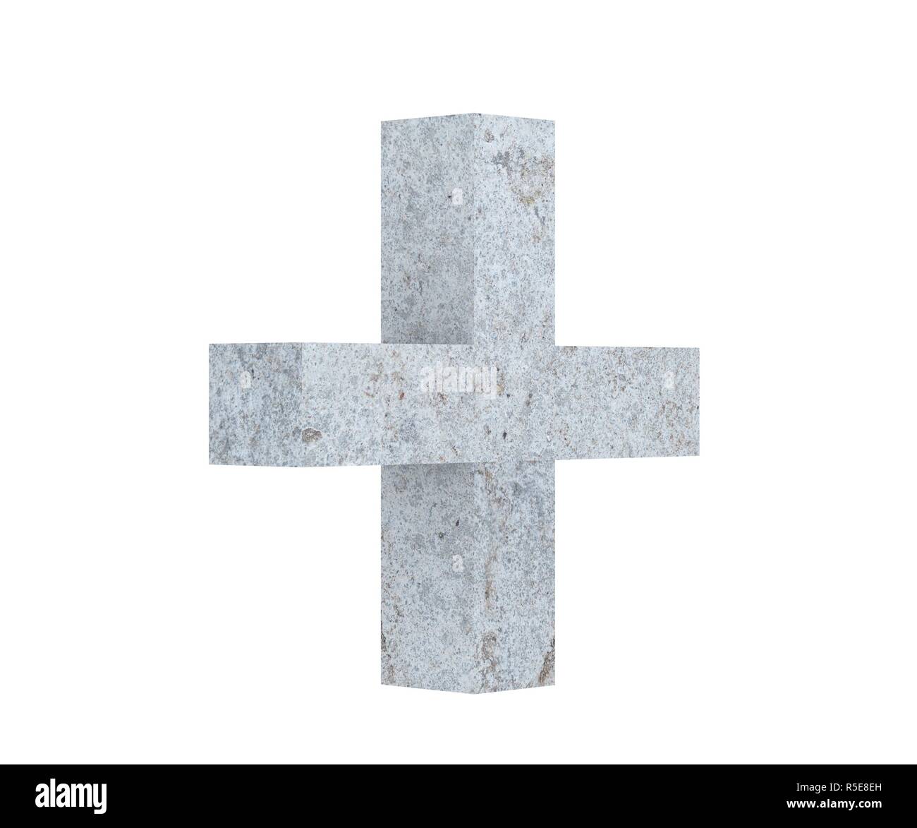 3D rendering concrete symbol - plus. 3D render Illustration Stock Photo ...