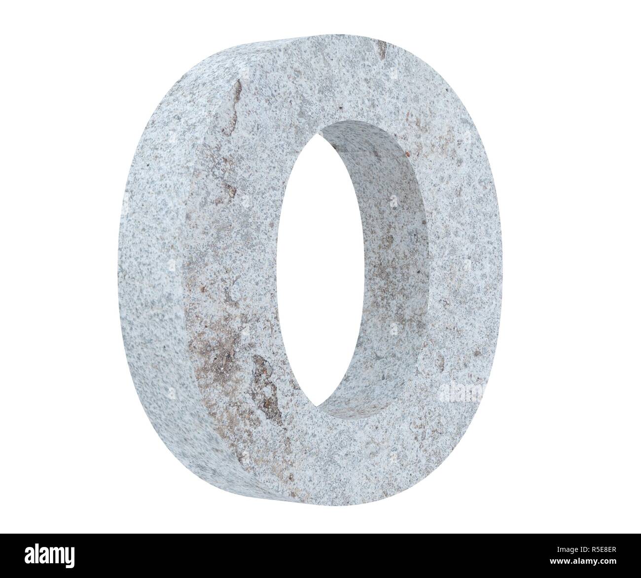 Concrete Capital Letter - O isolated on white background. 3D render ...