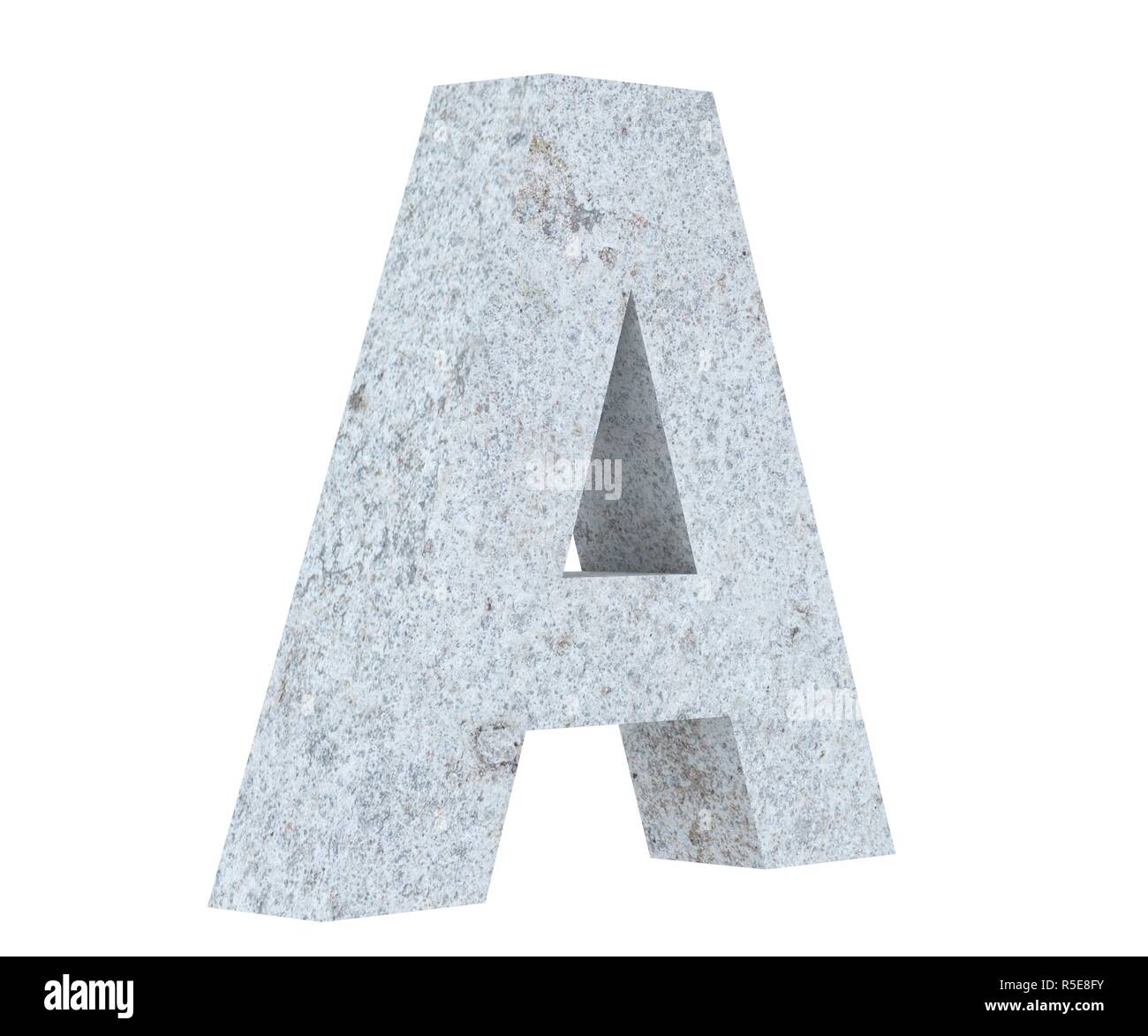 Concrete Capital Letter - A isolated on white background. 3D render ...