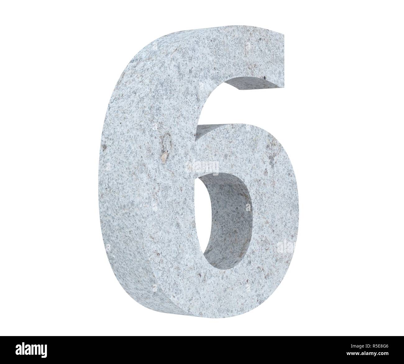 3D rendering concrete number 6 six. 3D render Illustration Stock Photo ...