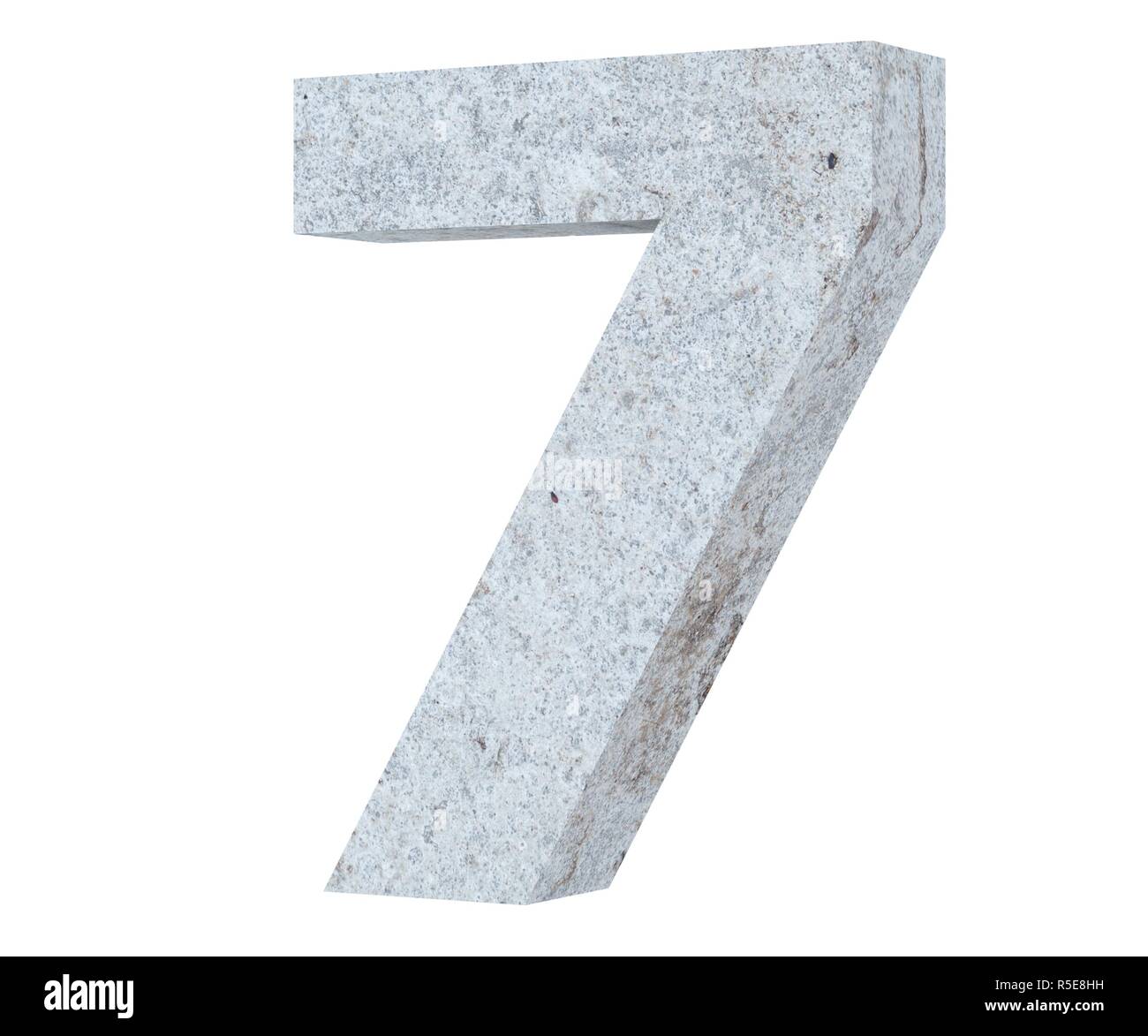 3D rendering concrete number 7 seven. 3D render Illustration Stock ...