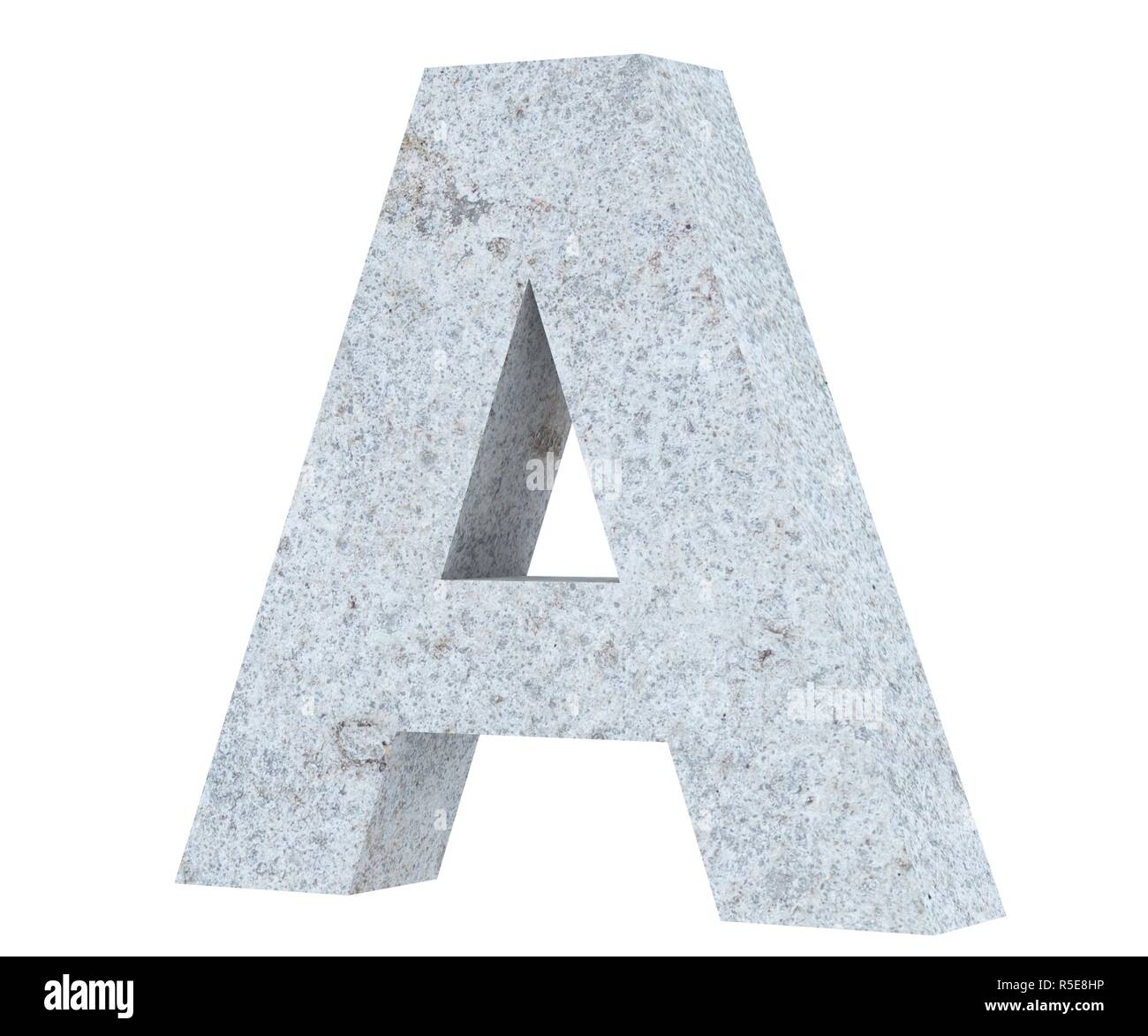 Concrete Capital Letter - A isolated on white background. 3D render ...