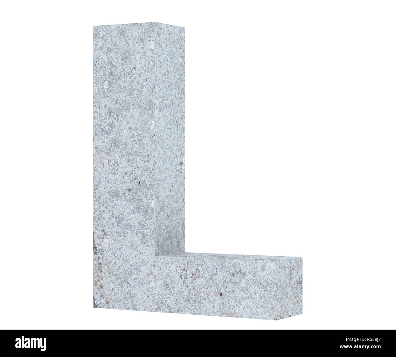 Concrete Capital Letter - L isolated on white background. 3D render ...
