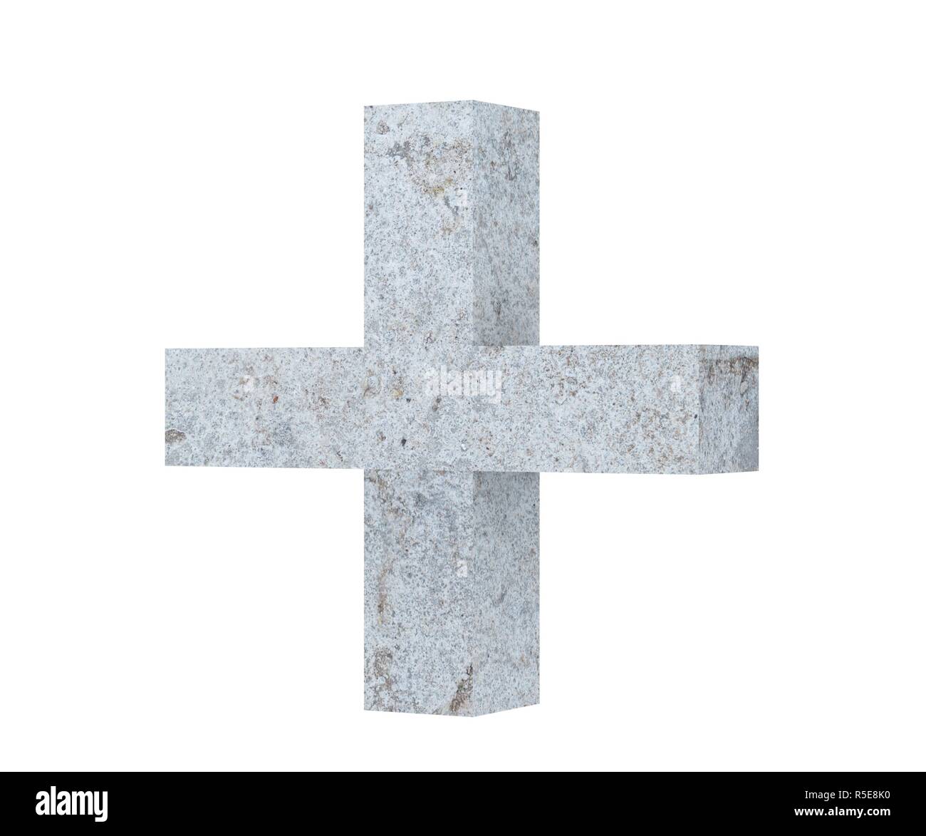 3D rendering concrete symbol - plus. 3D render Illustration Stock Photo ...