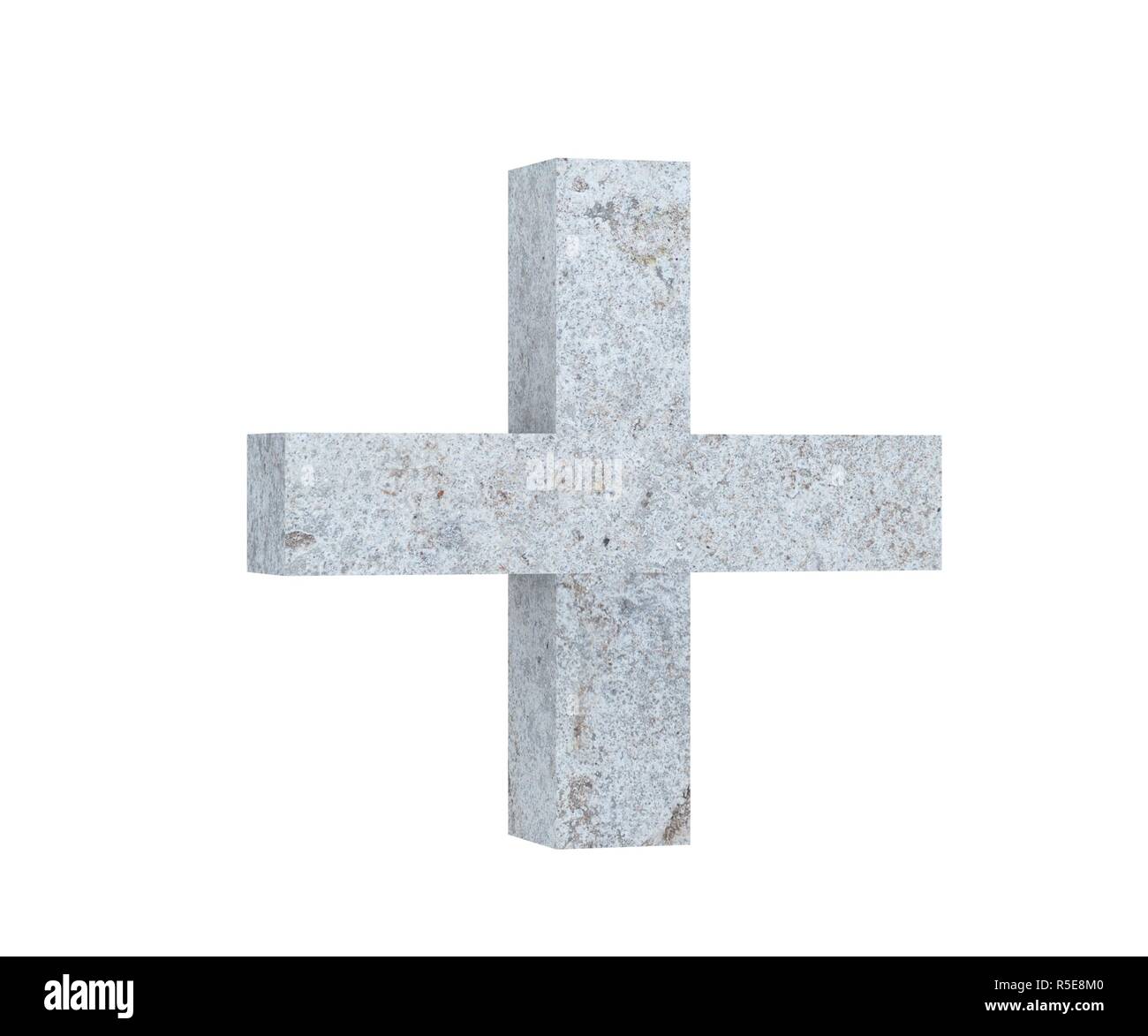 3D rendering concrete symbol - plus. 3D render Illustration Stock Photo ...