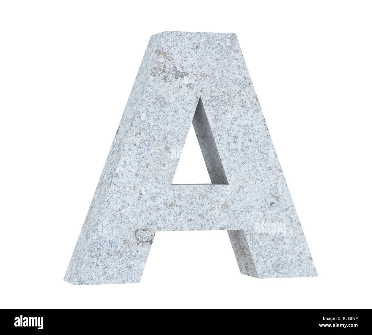Concrete Capital Letter - A isolated on white background. 3D render ...