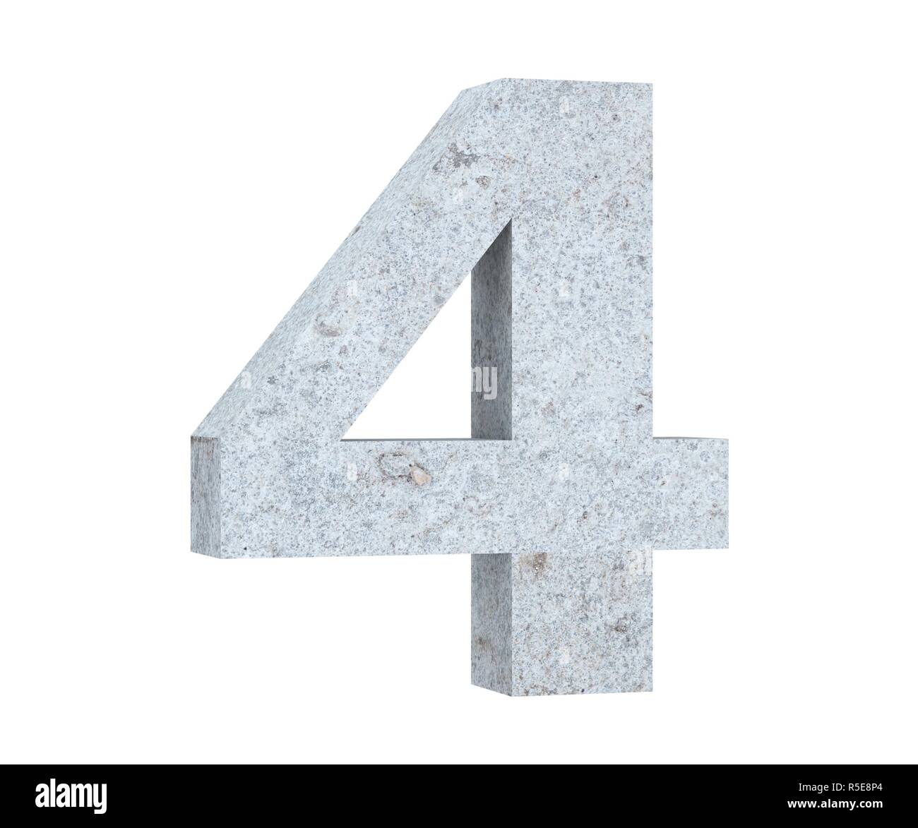 3D rendering concrete number 4 four. 3D render Illustration Stock Photo ...