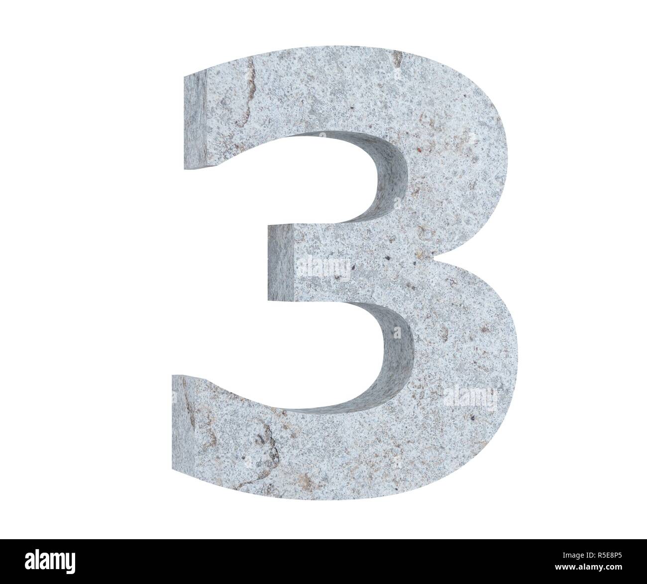 3D rendering concrete number 3 three. 3D render Illustration Stock ...