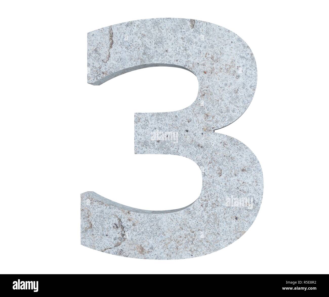 3D rendering concrete number 3 three. 3D render Illustration Stock ...