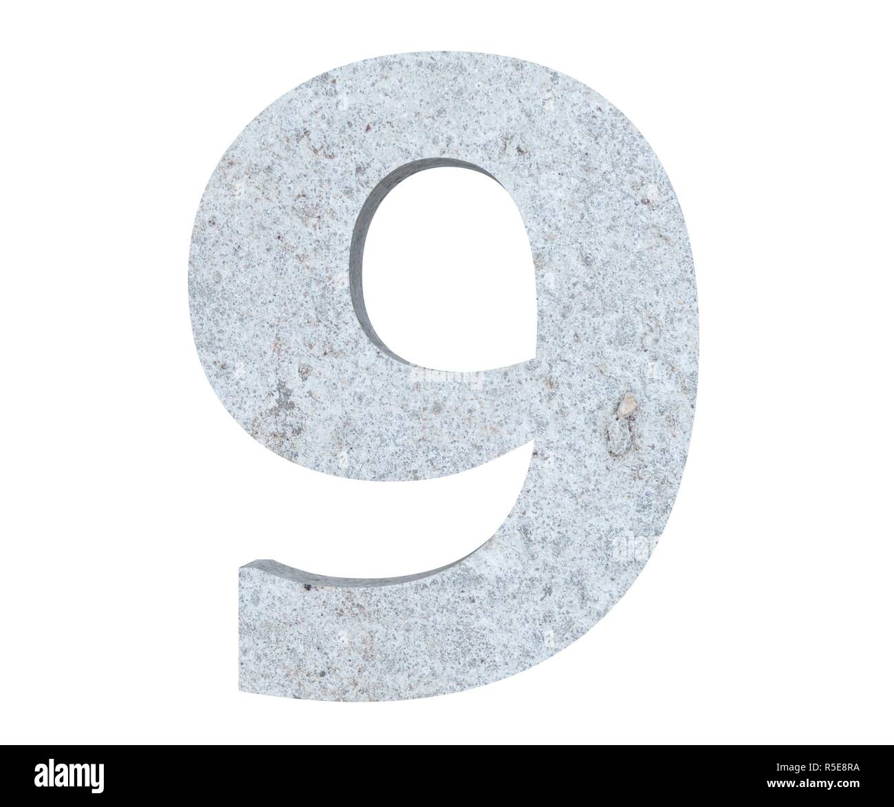 3D rendering concrete number 9 nine. 3D render Illustration Stock Photo ...