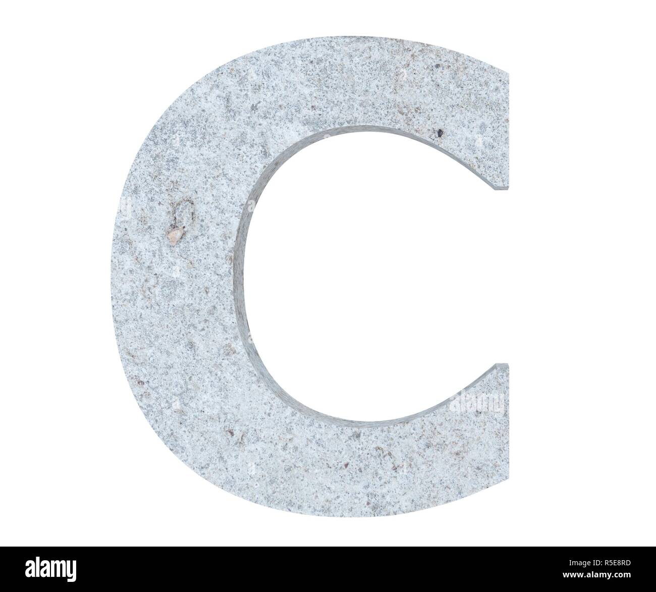Concrete Capital Letter - C isolated on white background. 3D render ...