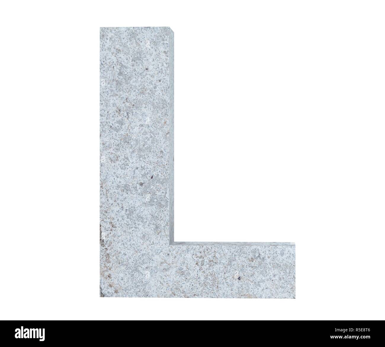 Concrete Capital Letter - L isolated on white background. 3D render ...