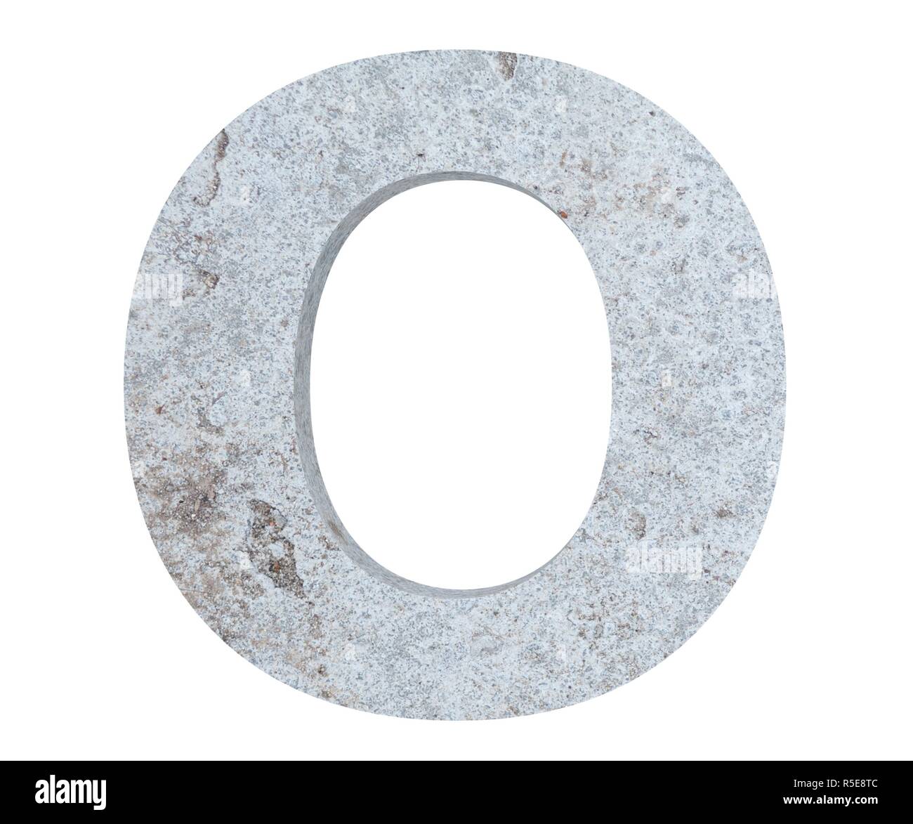 Concrete Capital Letter - O isolated on white background. 3D render ...