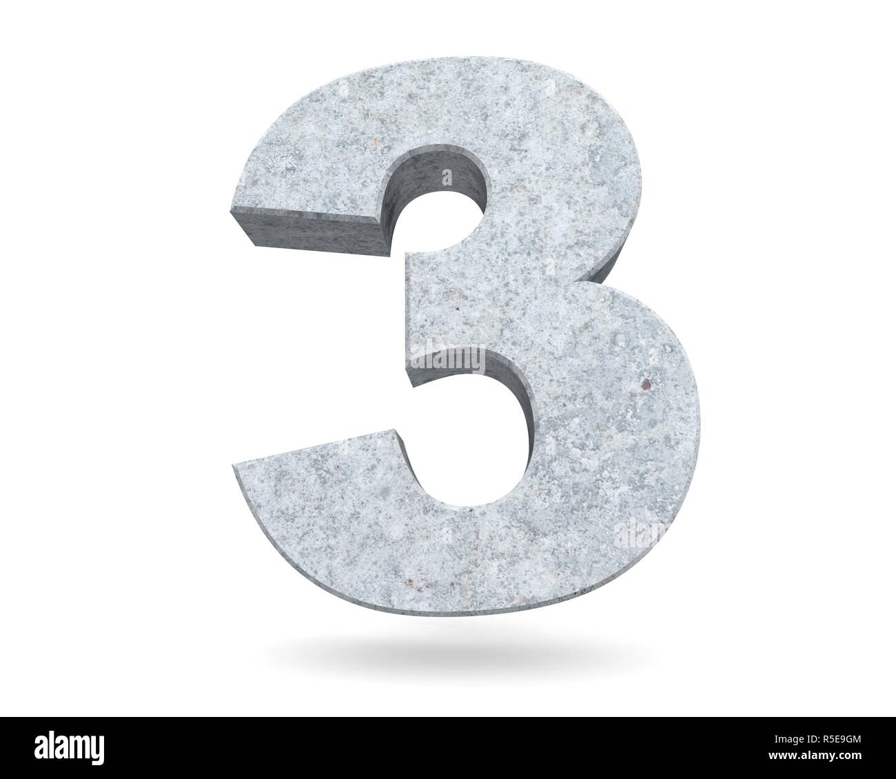 3D rendering concrete number 3 three. 3D render Illustration Stock ...