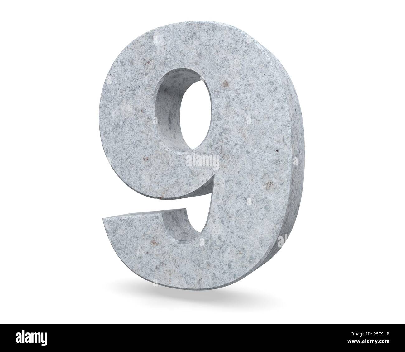 3D rendering concrete number 9 nine. 3D render Illustration Stock Photo ...