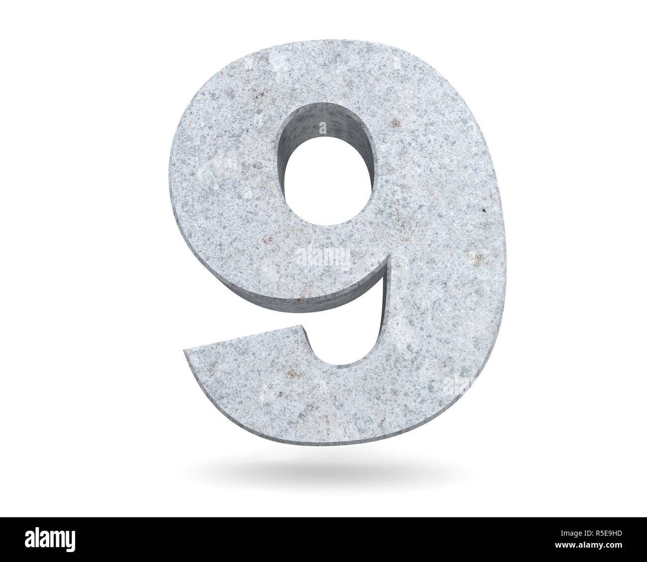 3D rendering concrete number 9 nine. 3D render Illustration Stock Photo ...