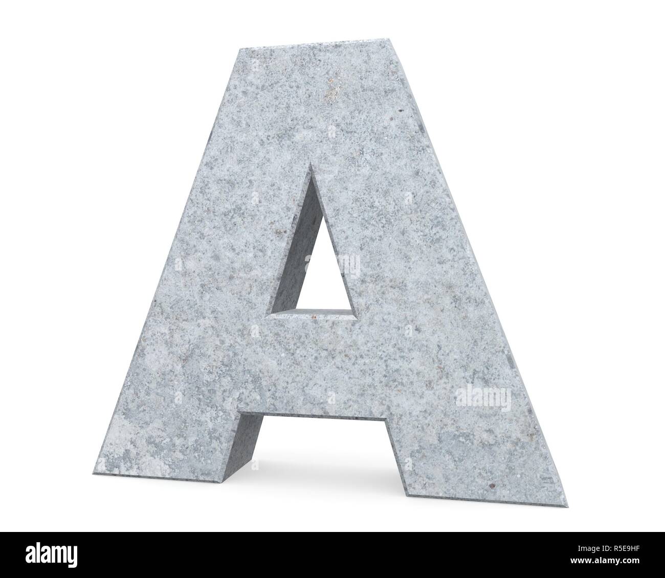 Concrete Capital Letter - A isolated on white background. 3D render ...