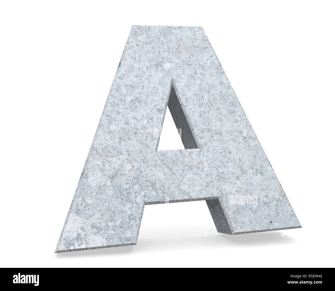 Concrete Capital Letter - A isolated on white background. 3D render ...