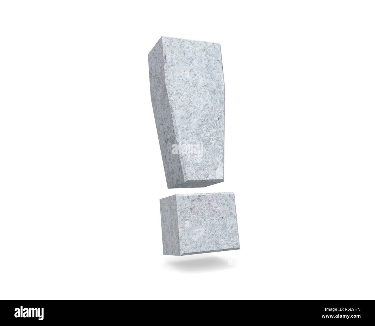 3D rendering concrete symbol - Exclamation mark. 3D render Illustration ...