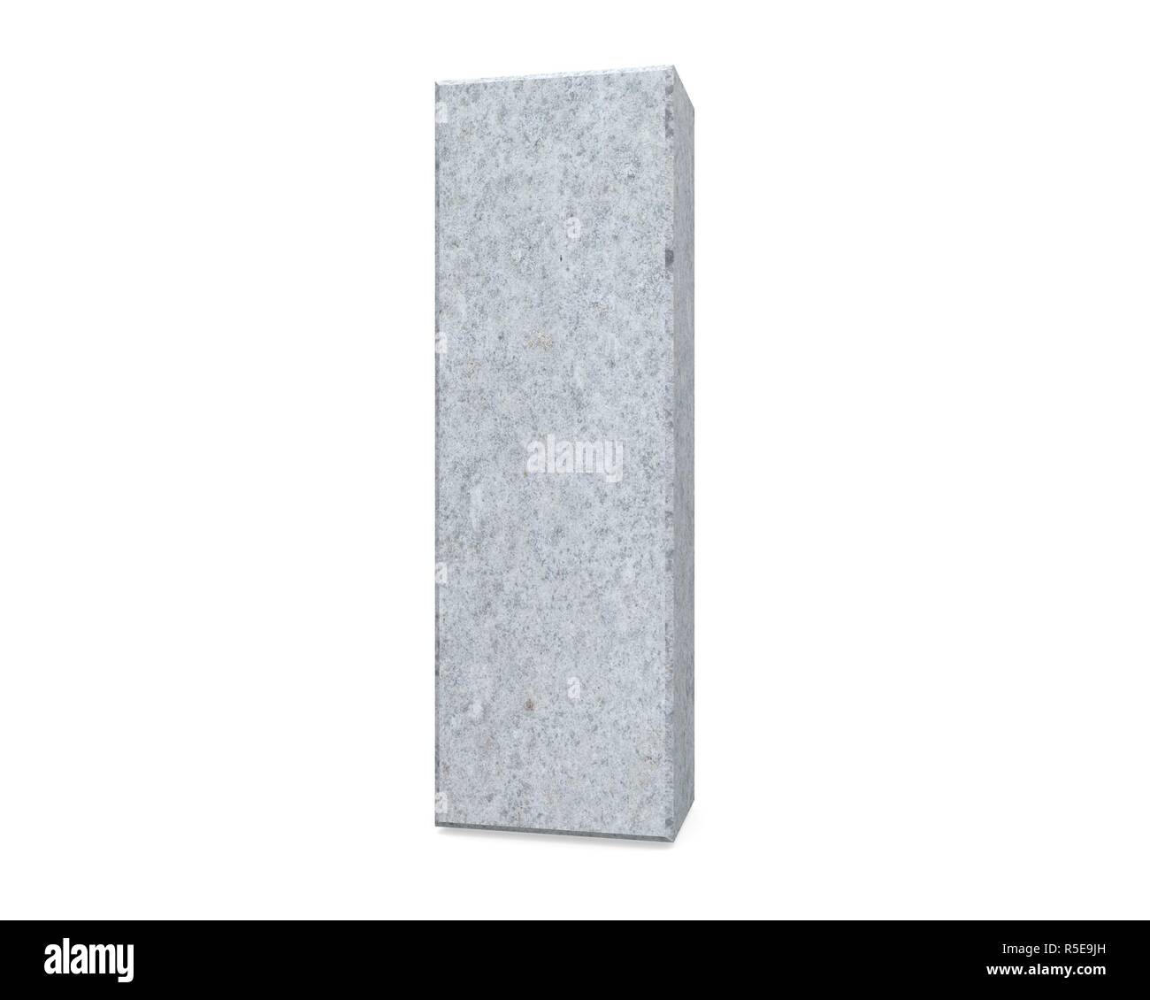 Concrete Capital Letter - I isolated on white background. 3D render ...