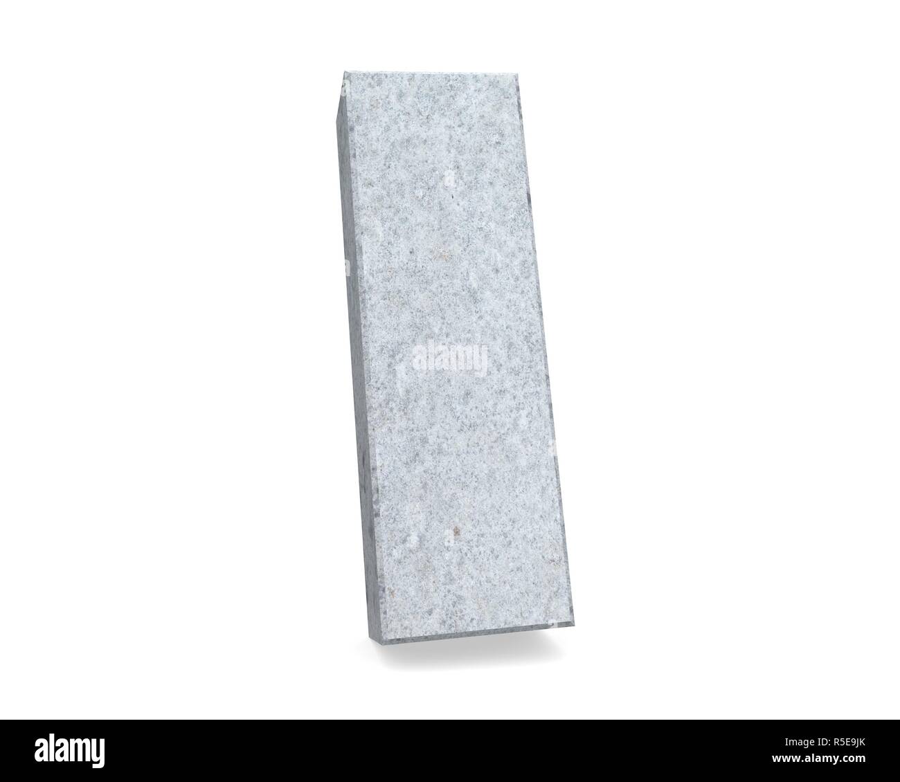 Concrete Capital Letter - I isolated on white background. 3D render ...
