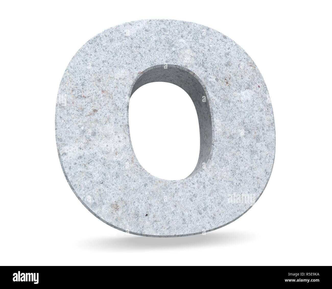 Concrete Capital Letter - O isolated on white background. 3D render ...