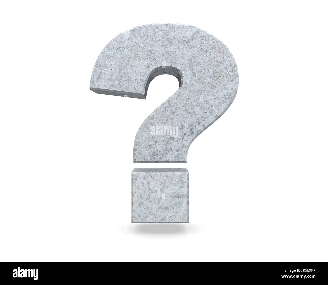 3D rendering concrete symbol - Question mark. 3D render Illustration ...