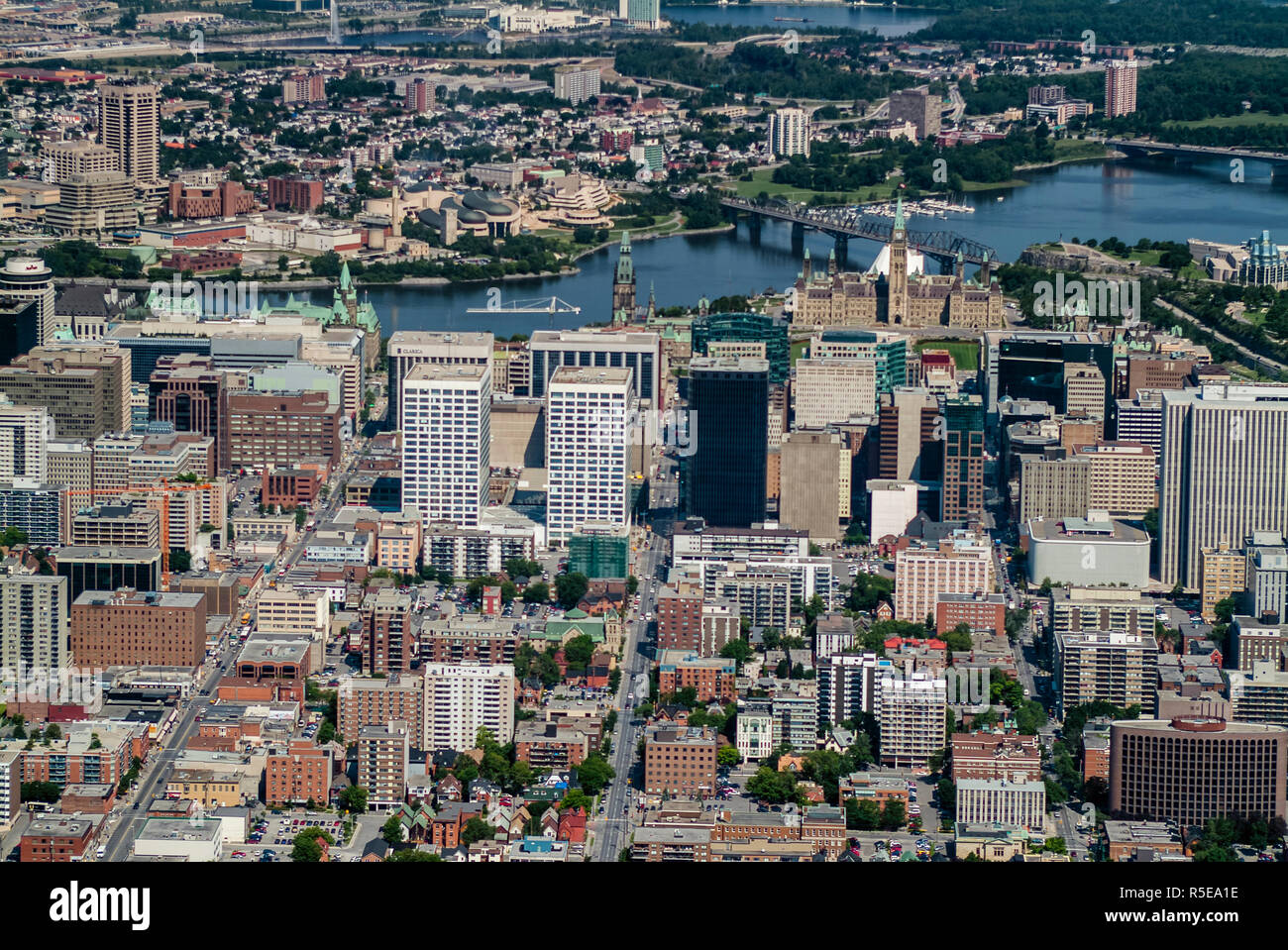 Aerial photo of downtown Ottawa, Ontario, circa 2003 Stock Photo - Alamy