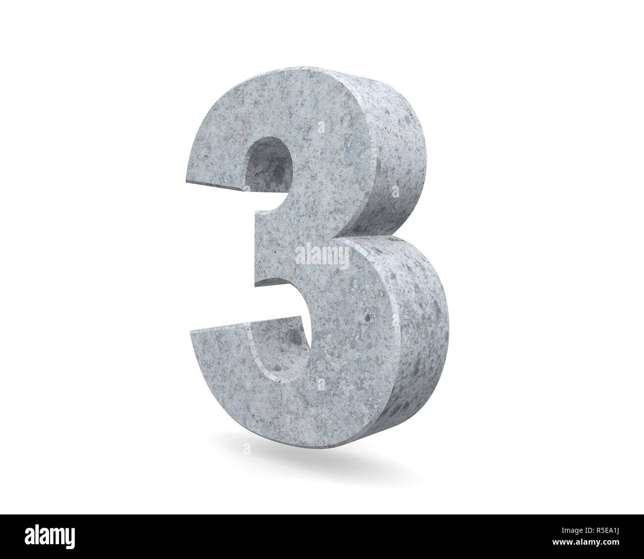 3D rendering concrete number 3 three. 3D render Illustration Stock ...