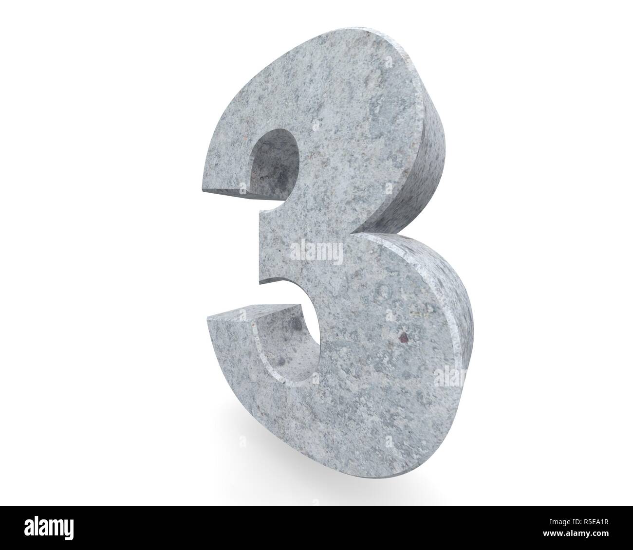 3D rendering concrete number 3 three. 3D render Illustration Stock ...