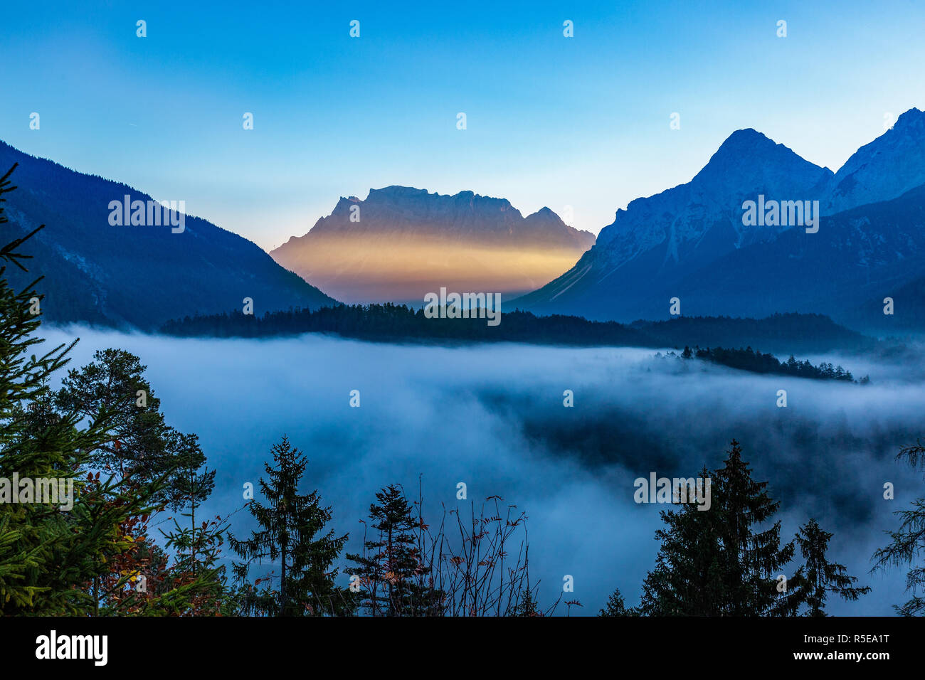 Sunrise over Fernpass, Austria Stock Photo - Alamy