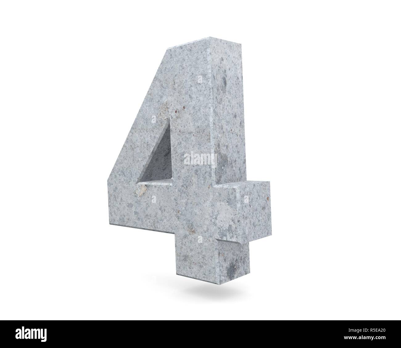 3D rendering concrete number 4 four. 3D render Illustration Stock Photo ...
