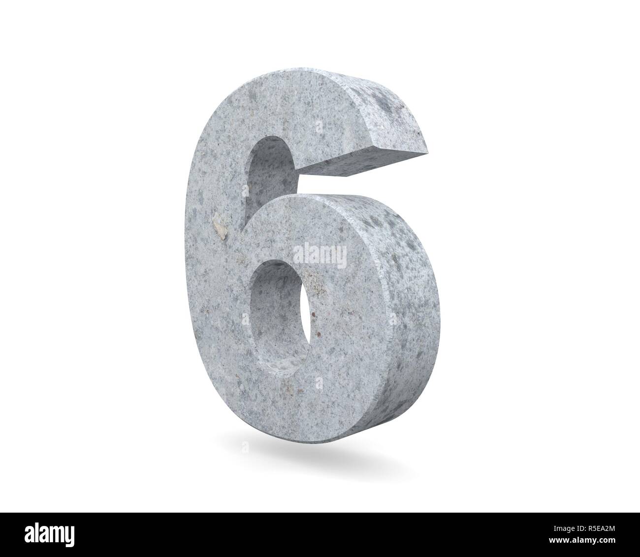 3D rendering concrete number 6 six. 3D render Illustration Stock Photo ...