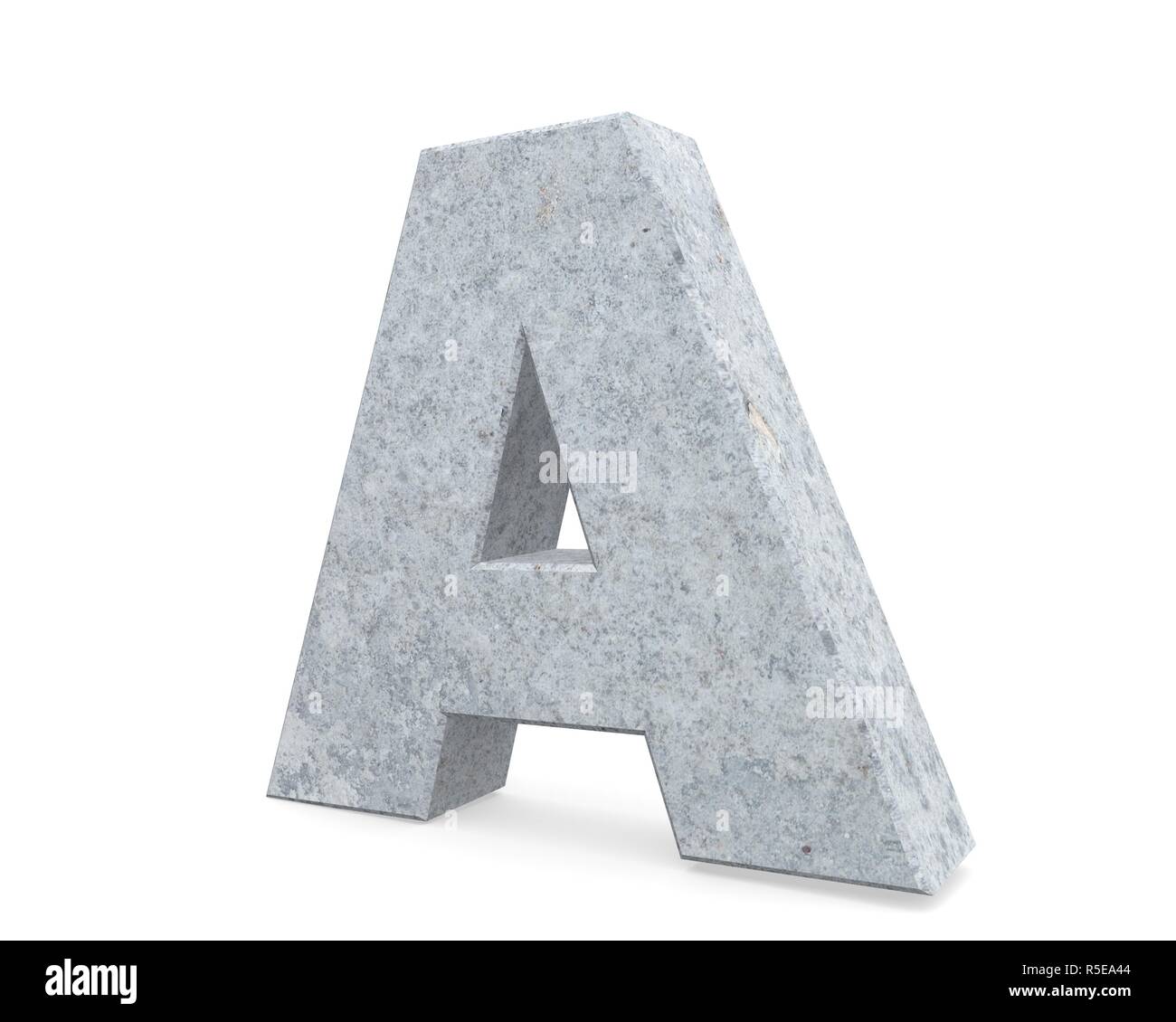 Concrete Capital Letter - A isolated on white background. 3D render ...